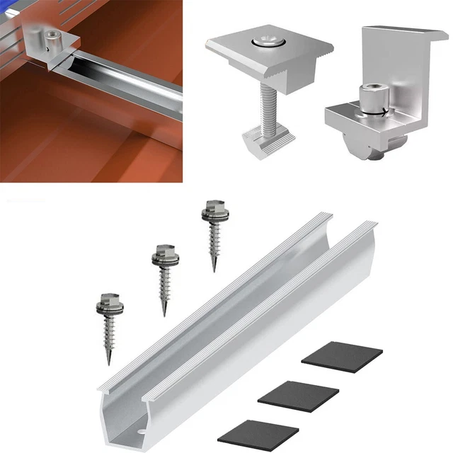 FIXING BALCONY POWER Plant Photovoltaic Trapezoidal Rail Middle & End ...