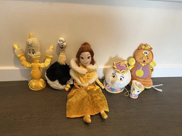 DISNEY STORE BEAUTY & Beast Belle Fifi Cogsworth Lumiere Mrs Potts Chip ...