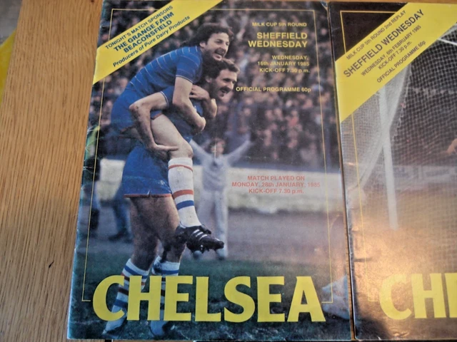 3 VINTAGE CHELSEA FC Match Day Programmes milk cup. 1984/85. £6.52 ...