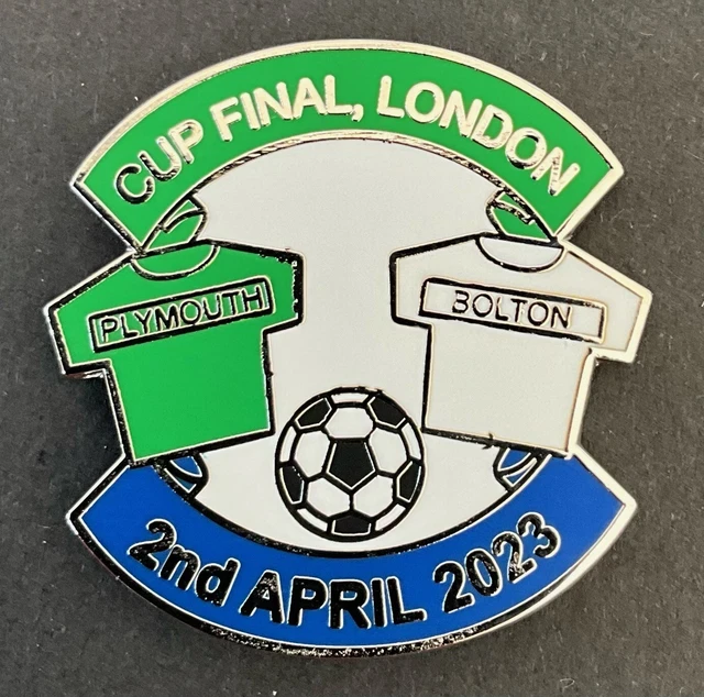 BOLTON V PLYMOUTH LEAGUE TROPHY FINAL 2023 FOOTBALL SUPPORTERS ENAMEL ...