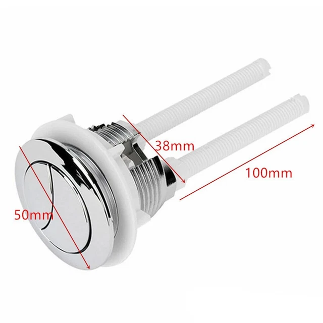 SILVER DUAL FLUSH Valve Button for Round Toilet Tank Functional Design ...
