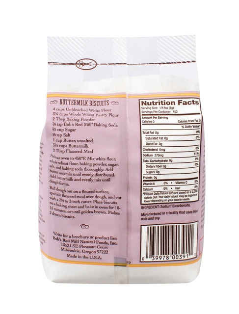 BOB'S RED MILL Baking Soda, 16 Ounce £12.77 - PicClick UK