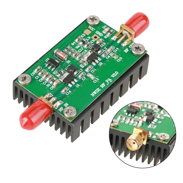 AMPLIFICADOR DE POTENCIA RF para radioaficionados herramienta 7x3cm DC12-15V 2 MHZ-700MHZ 50 ...