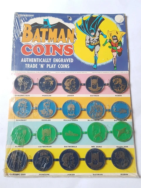 BATMAN AND ROBIN 1966 Transogram Coin Set moc sealed joker penguin ...
