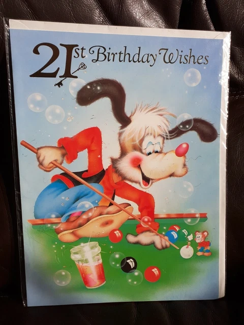 VINTAGE RETRO UNUSED Large 1980s Greetings Card - 21st Birthday ...