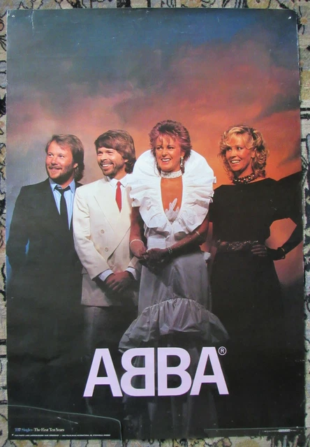 ABBA ORIGINAL 1982 LARGE 27" x 40" FIRST TEN YEARS Promo POSTER Sweden ...
