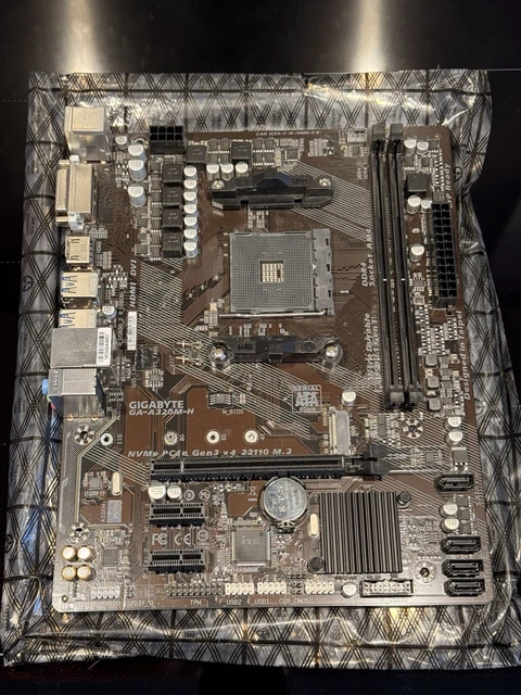 GIGABYTE GA-A320M-S2H SOCKET AM4 Motherboard with I/O Shield & CPU ...