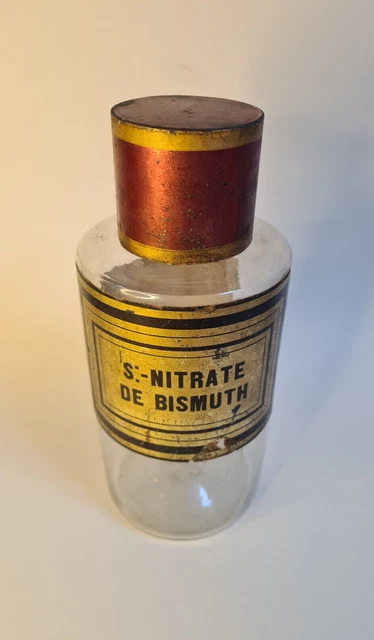 FLACON D'APOTHICAIRE. 19ÈME siècle. SOUSNITRATE DE BISMUTH EUR 65,00 ...