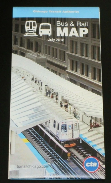 CHICAGO TRANSIT AUTHORITY CTA Map Metro L Train Bus Subway $8.99 ...