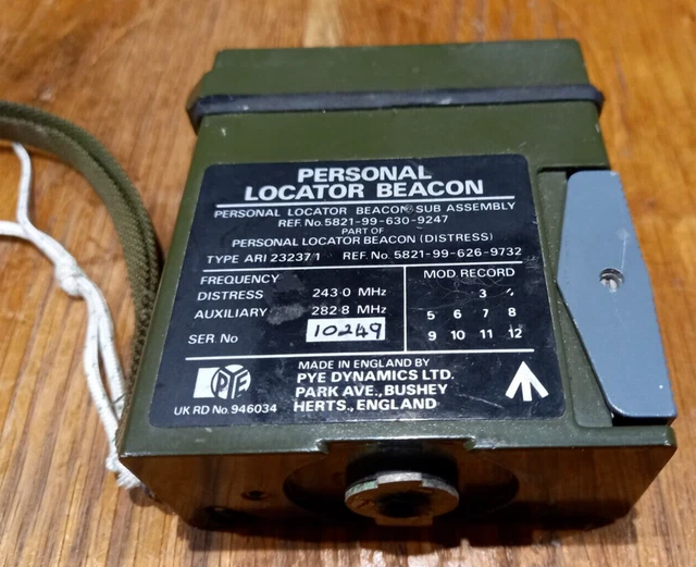 EX-MOD RAF PYE Dynamics Pilot Personal Distress Locator Beacon Type ARI ...