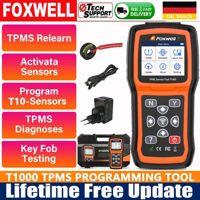 DISPOSITIVO DIAGNOSTICO AUTO professionale Foxwell T1000 TPMS RDKS ...