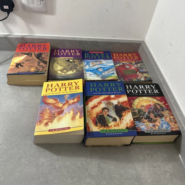 HARRY POTTER BOOKS Complete Set Of 7 Paper Back/hardback Books Uk ...