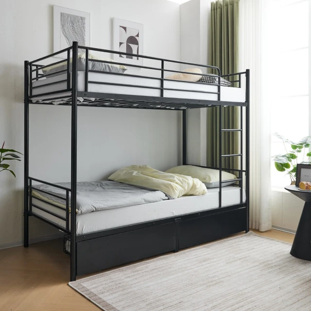 TWIN BUNK BED Single Loft Sleeper Bed Frame with Ladder Two Storage ...