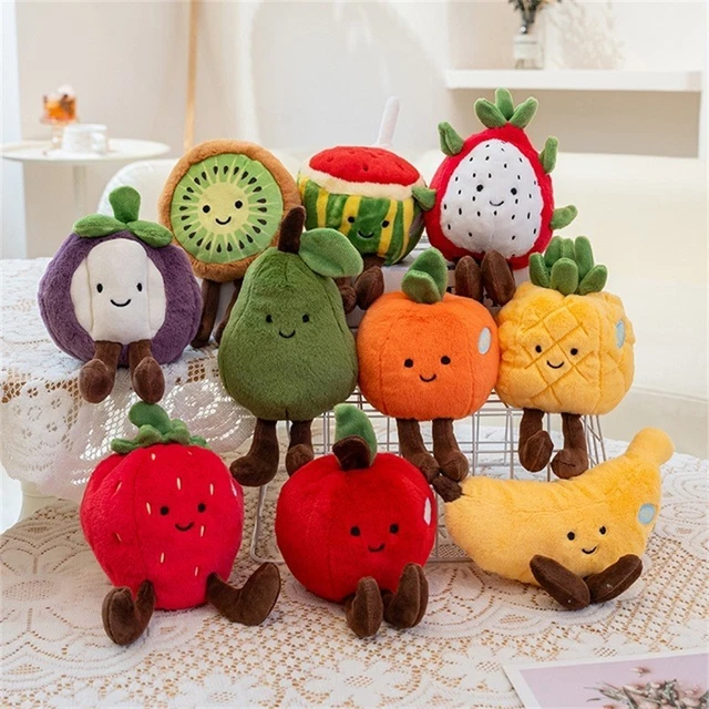 CUTE PINE ORANGE Watermelon Durian Stberry Cartoon Plush Doll Pendant ...