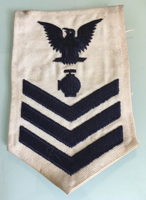 VINTAGE AMERICAN US Navy Chief Petty Officer UT Utilities Cloth Patch £ ...