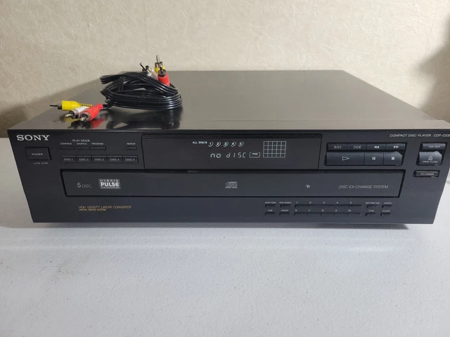 SONY CD PLAYER 5 Compact Disc Carousel Changer CDP-C235+AV Cables No ...
