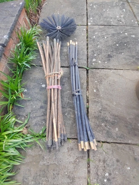VINTAGE BAMBOO CHIMNEY Sweep Rods Short And Long Set £39.00 - PicClick UK