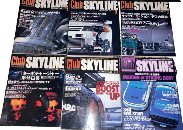 CLUB SKYLINE MAGAZINE Complete Set No.1-21 Hyper Rev R32 R33 R34 GT-R ...