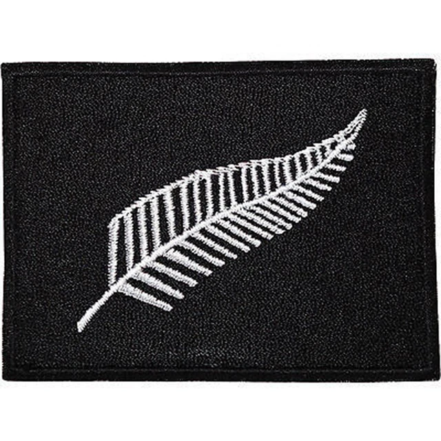 NEW ZEALAND SILVER Fern Flag Patch Embroidered Iron / Sew On Bag T Shirt Badge £2.79 - PicClick UK