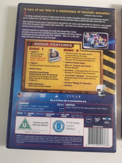 WALL.E & BIG HERO 6 Disney Animated DVD Movie Bundle £5.30 - PicClick UK