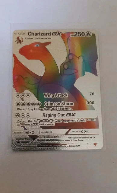 RAINBOW CHARIZARD GX Ultra Rare- Silver Foil Pokémon Card EUR 4,99 ...