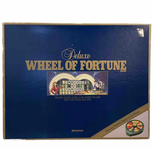 VINTAGE DELUXE WHEEL of Fortune Game by Pressman W/Replica Wheel 1986 ...