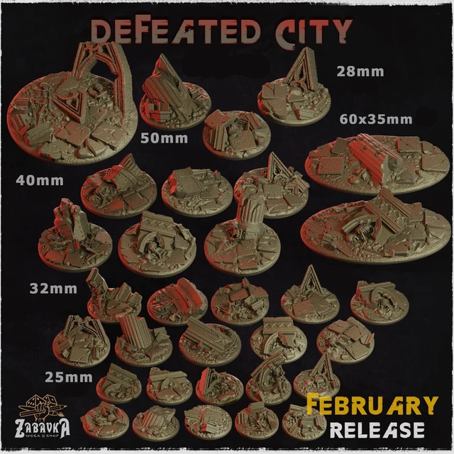 WARHAMMER 40K/AOS RESIN Base Toppers Wargaming Defeated City £5.70 ...