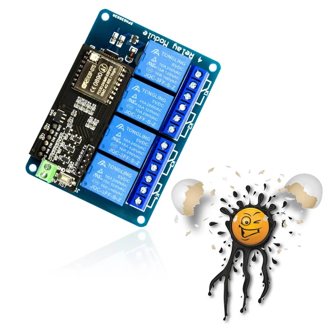 TASMOTA EI-OT ESP8266 ESP-07S 5V Smart Home WLan 4 Kanal Relais Module ...