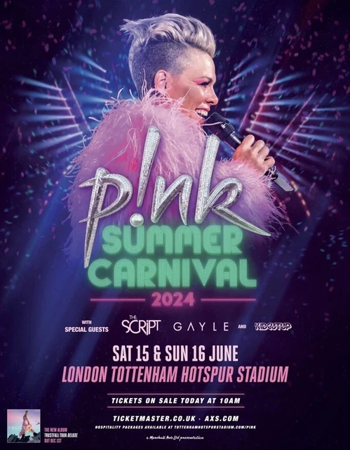 PINK TOUR AD Concert Dates Summer Carnival 2024 News Advert Poster ...