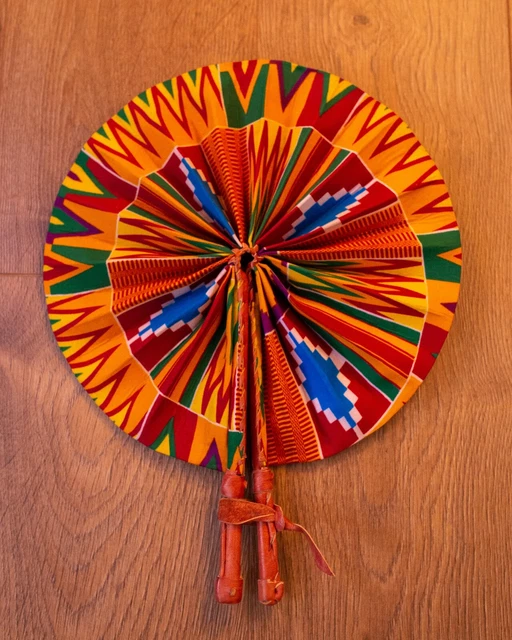 TOP NOTCH ANKARA Authentic Ghanaian kente Print Handmade Foldable Fan £ ...