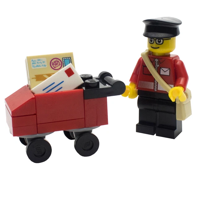 LEGO POSTMAN MINIFIGURE and Post Trolley CITY TOWN £9.99 - PicClick UK