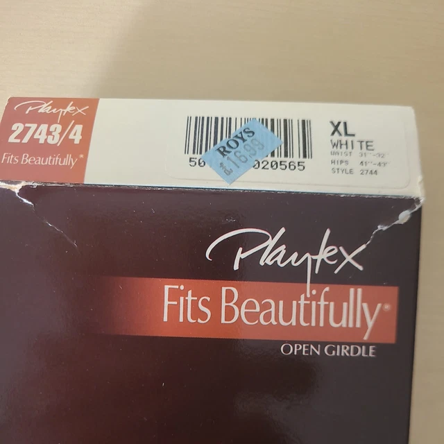 PLAYTEX XL 'FITS Beautifully' Open Girdle, White, Waist 31-32", Hips 41 ...
