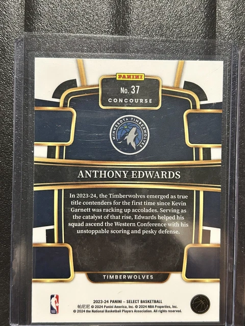 ANTHONY EDWARDS 2023-24 Panini Select #37 Lupi di legno del Minnesota ...