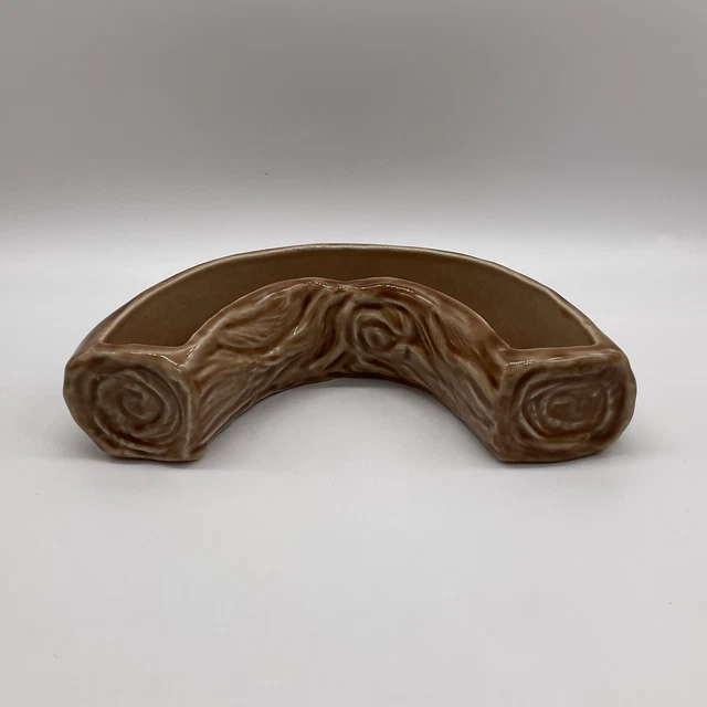 VINTAGE WADE ENGLAND Brown Ceramic Log Trough Planter Posy Flower Vase ...