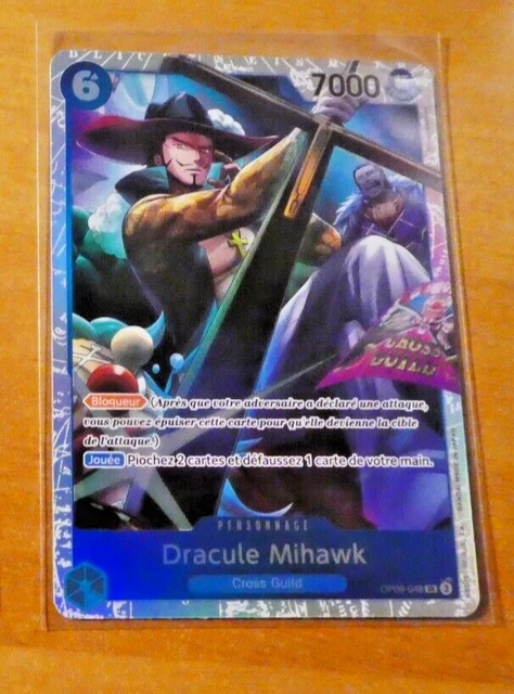 ONE PIECE CARD Rare Holo Game Carte Francaise Mihawk Op09-048 Sr Fr Nm EUR 9,49 - PicClick FR