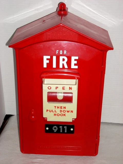 VINTAGE RANDIX FB-911 Fire Alarm Emergency Box Novelty Push Button ...