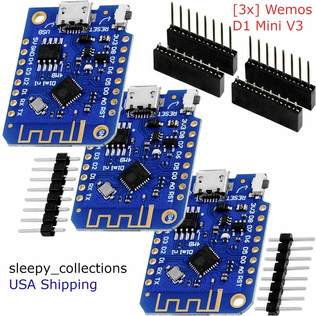 [3X] ESP8266 D1 Mini V3 WiFi IoT NodeMCU Lua micropython low power ...