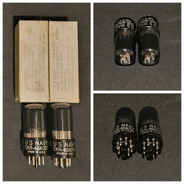 KEN-RAD CKR 6SN7 Gt Vt-231 Legendary Black Beauty Perfect Matching Set Nib Nos £368.83 - PicClick UK