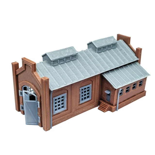 N Scale Train Layout Accessories Outland Models 1-Stall Locomotive Shed ...