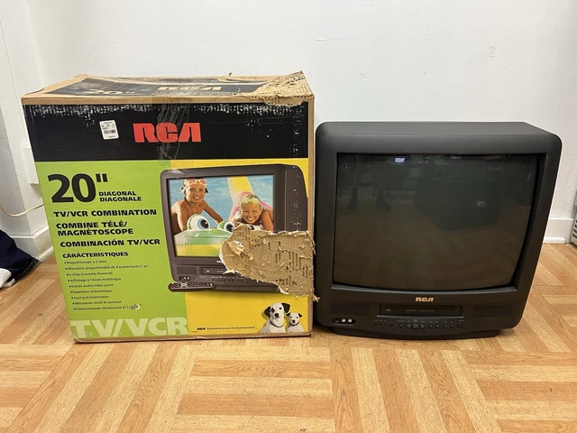 RCA TV VHS Combo CRT Vintage Gaming Television 20” Tested Works Model ...