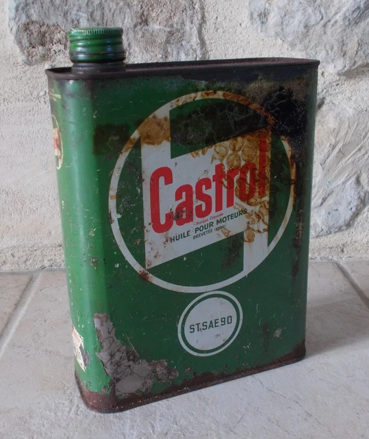 ANCIEN BIDON D'HUILE Moteur CASTROL Motor Oil France Vintage oil can ...