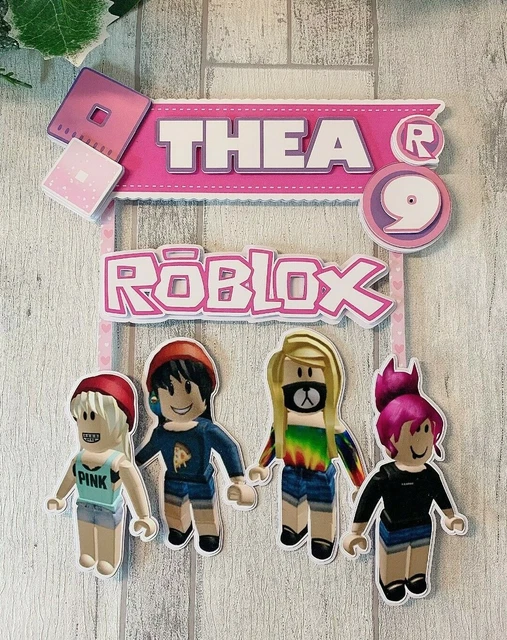 ROBLOX THEMED CAKE Topper Personalised With Name & Age / Birthday Girl ...
