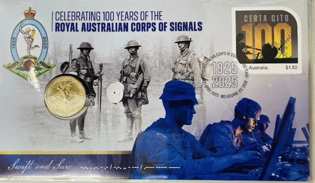 2025 $1 CENTENARY Of Royal Australian Corps Of Signals PNC Low Mintage ...