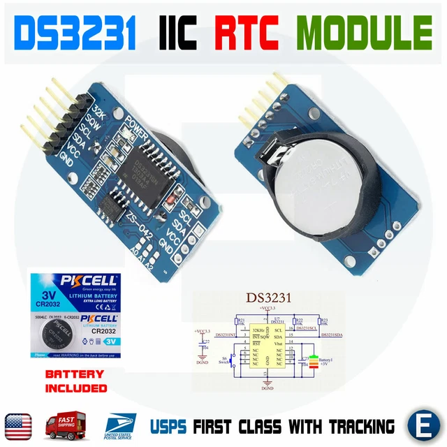 DS3231 IIC PRECISION Real time clock RTC memory module with CR2032 ...