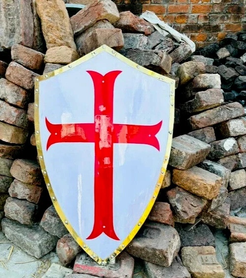 MEDIEVAL RED CROSS Battle Knight Templar Heater Armor Crusader Warrior ...