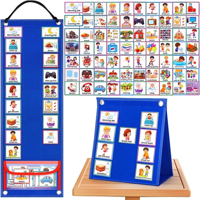 VISUAL TIMETABLE CHILDREN Daily Routine Chart with 70 PECS Cards Now ...
