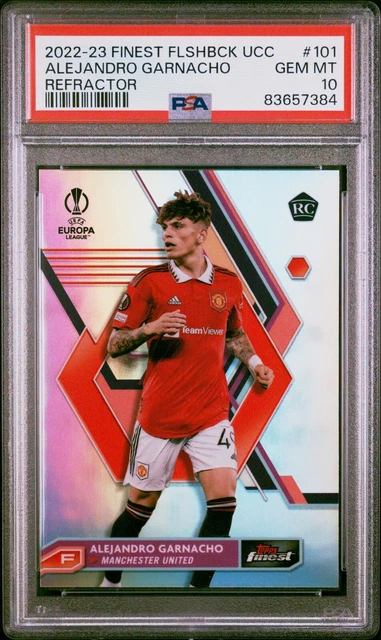 2022-23 TOPPS FINEST Ucc Alejandro Garnacho Rookie Rc Réfracteur Psa 10 ...