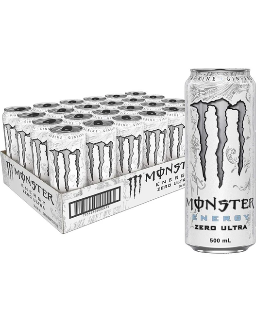 MONSTER ENERGY DRINK Zero Ultra Multipack Cans 24 x 500mL Pack FREE ...