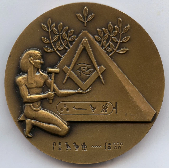 FRANCE EGYPT PYRAMID Cheops Anniversary Freemasonry Art Medal by Notre ...