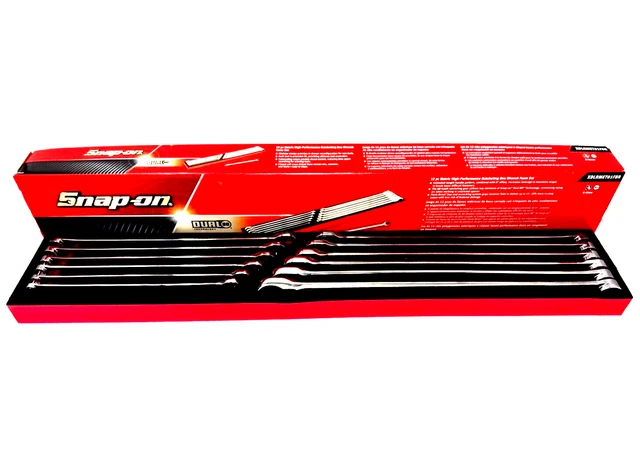 SNAP ON 12PC 12-Point Metric High-Performance Ratcheting Box Spanner ...